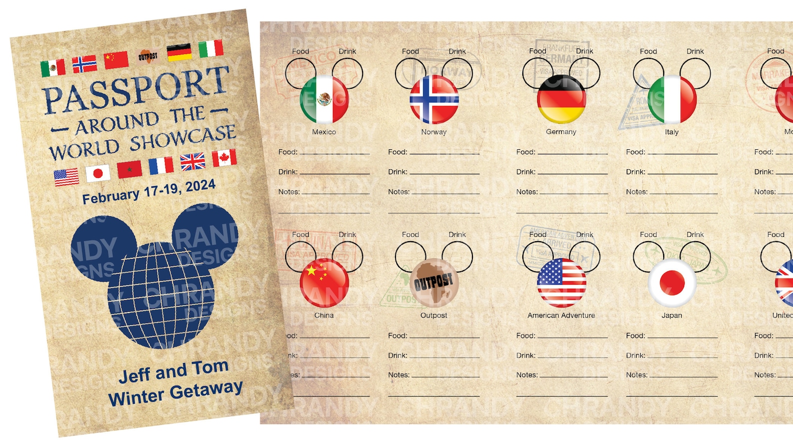PRINTABLE PDF - Drinking and Eating Around the World Showcase Passport ...