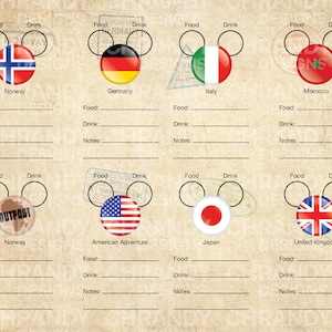 PRINTABLE PDF Drinking and Eating Around the World Showcase - Etsy