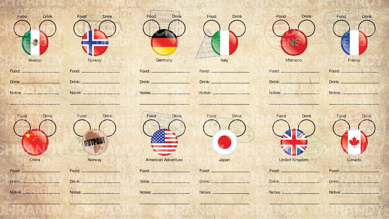 PRINTABLE PDF Drinking and Eating Around the World Showcase - Etsy