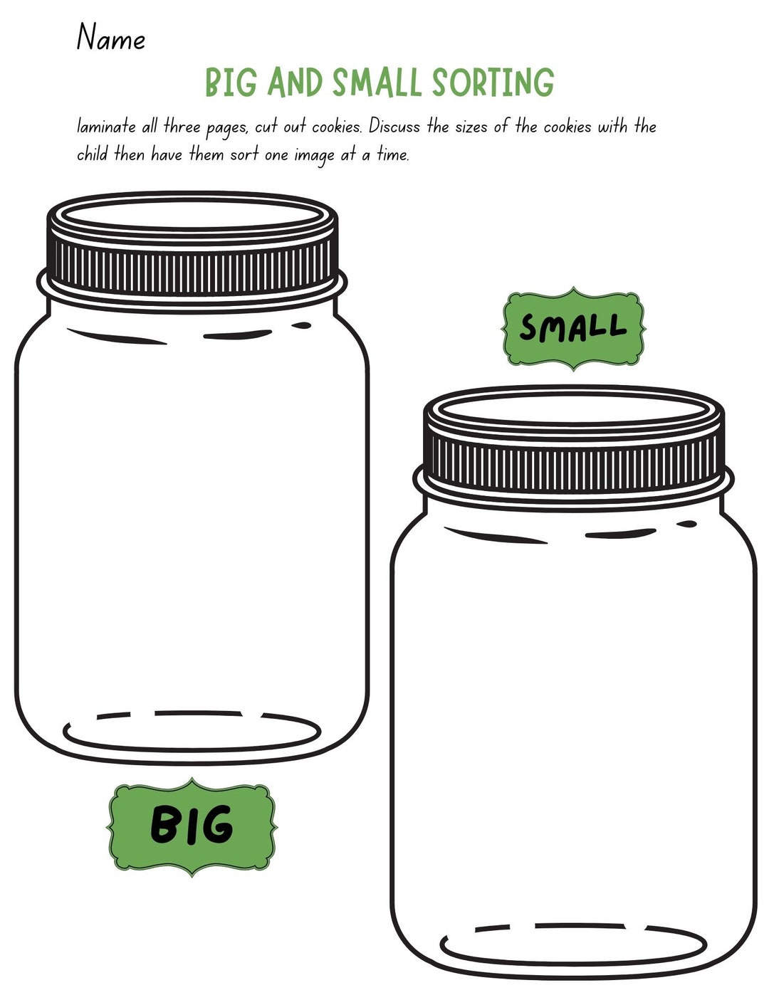 Christmas Cookie Sorting Activity for Toddlers, Sorting by Size ...