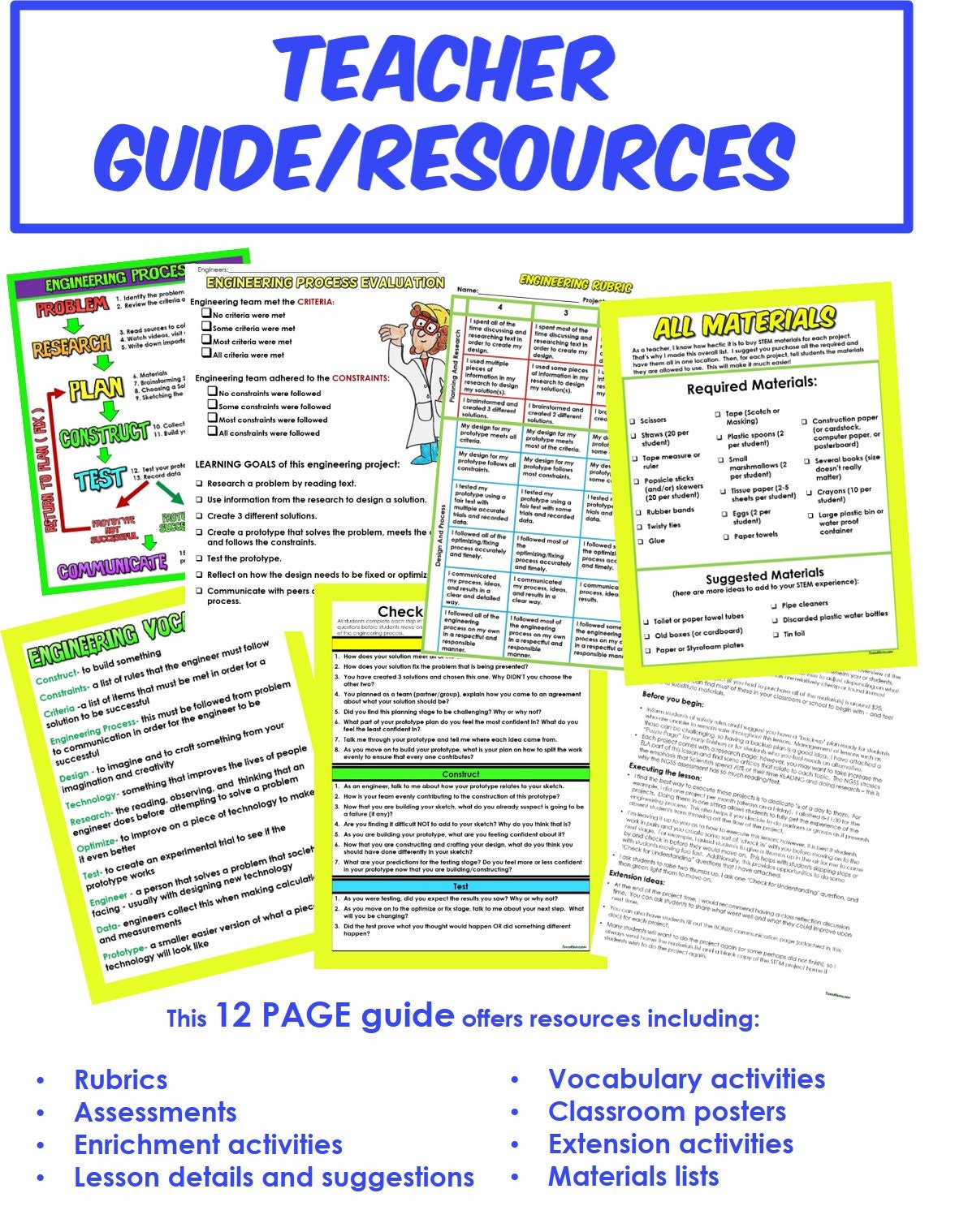 STEM Egg Drop Parachute for Gr 5/6 Comic Book Style: Elementary ...