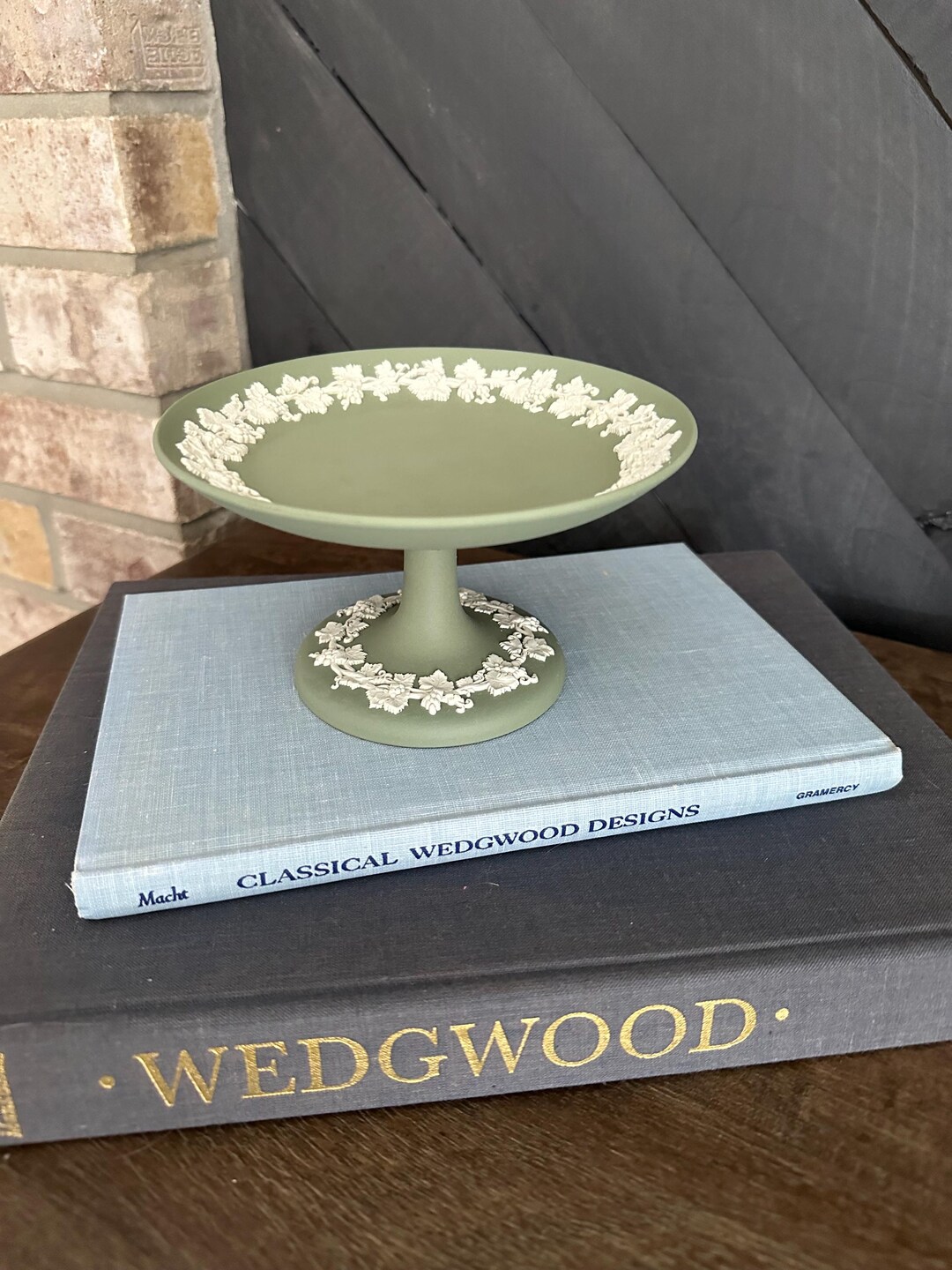 Wedgwood Sage Green Jasperware Cake Stand - Etsy
