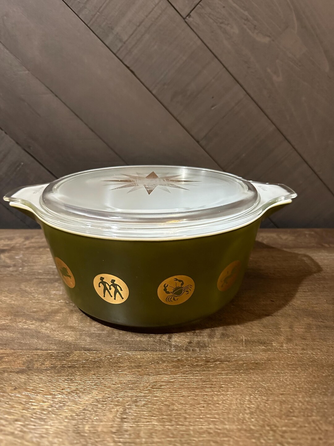 1961 Pyrex Zodiac Bowl With Lid Used 2.5 Qt Rare - Etsy