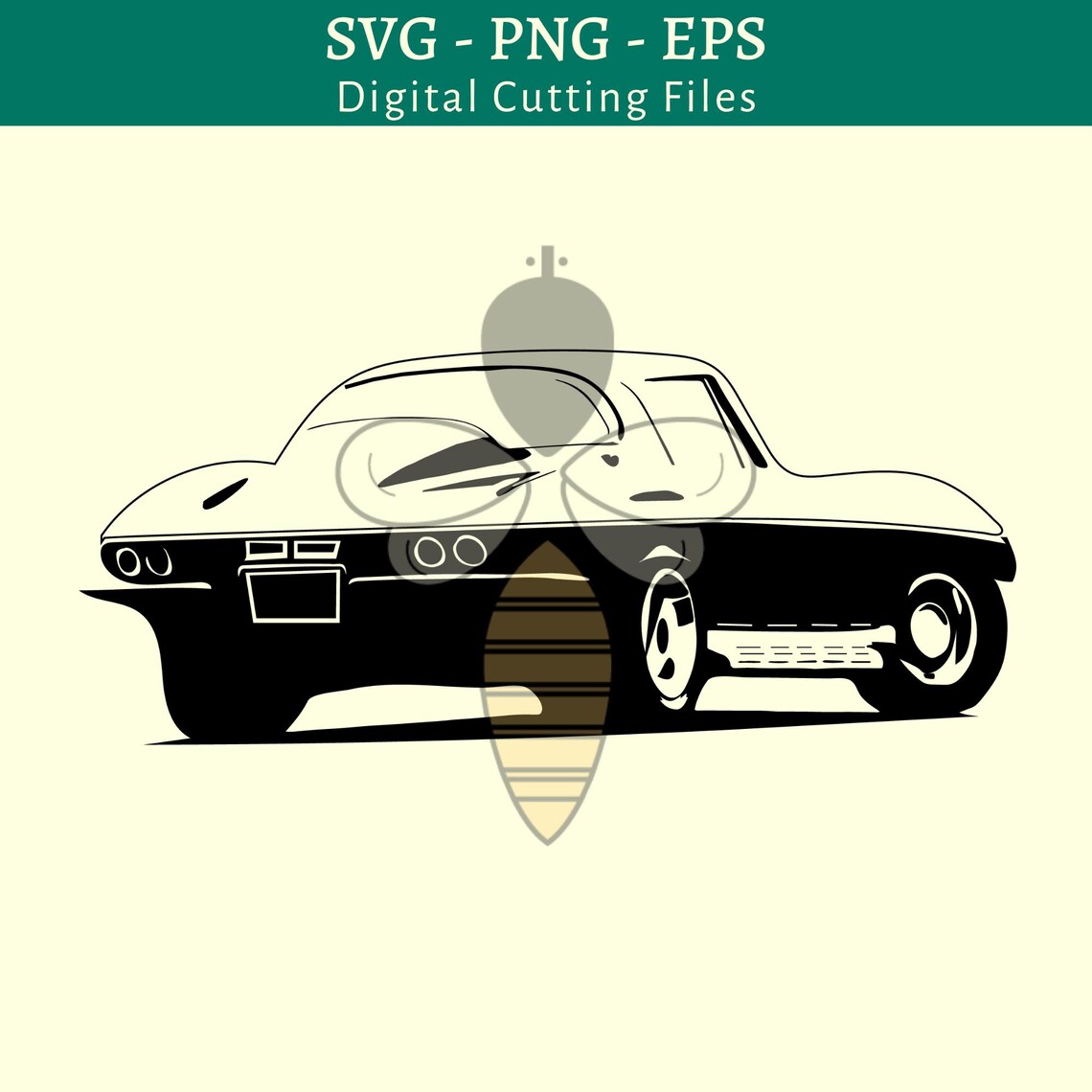 Corvette SVG | Muscle Car | Classic Car | Cutting Files - Etsy