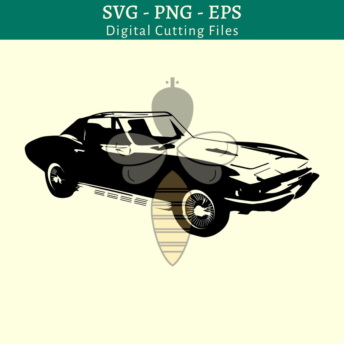 Corvette SVG | Muscle Car | Classic Car | Cutting Files - Etsy