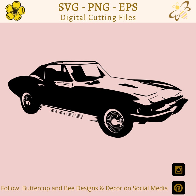 Corvette SVG Muscle Car Classic Car Cutting Files - Etsy