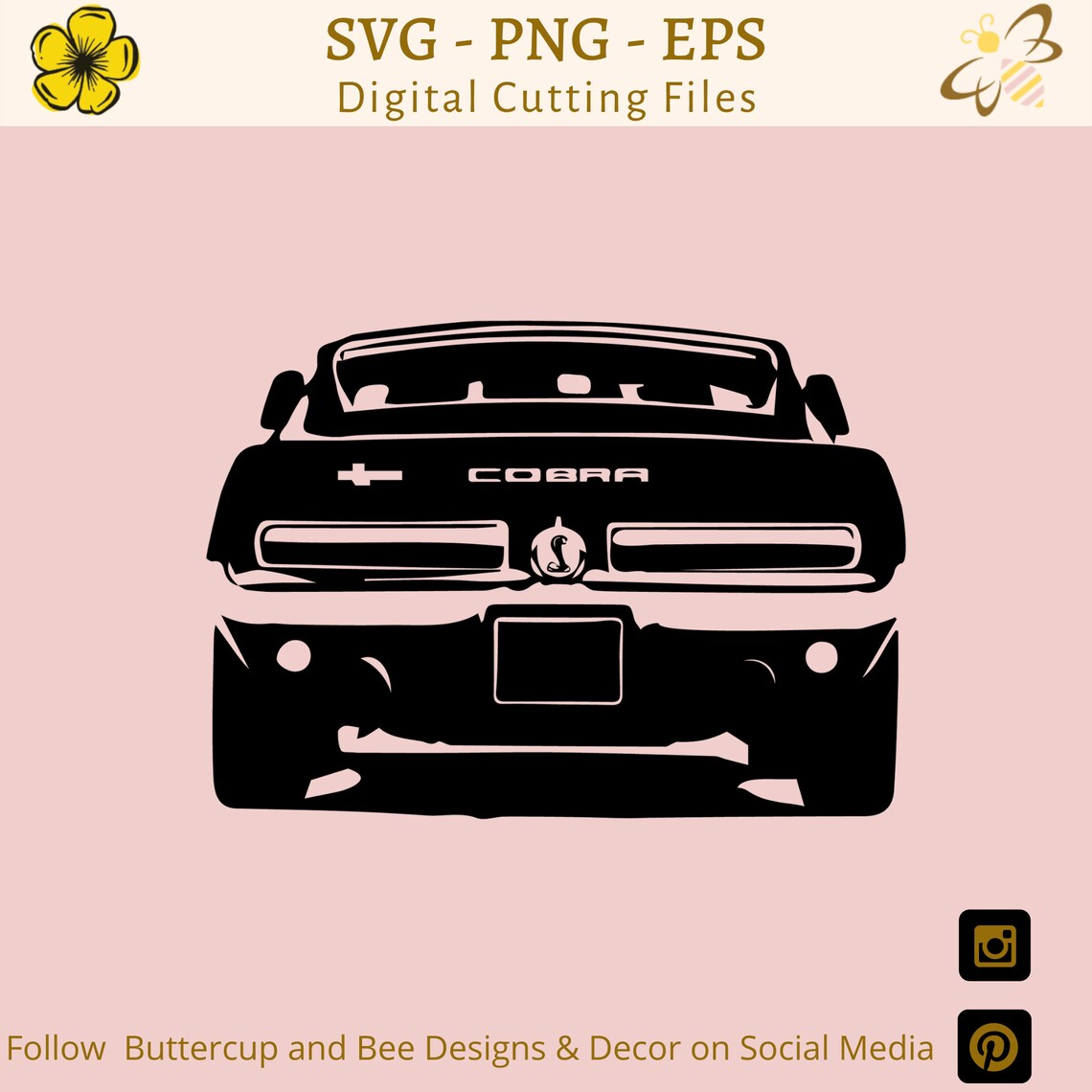 Ford Mustang SVG Shelby GT Svg Shelby Cobra SVG Muscle Car Cutting ...