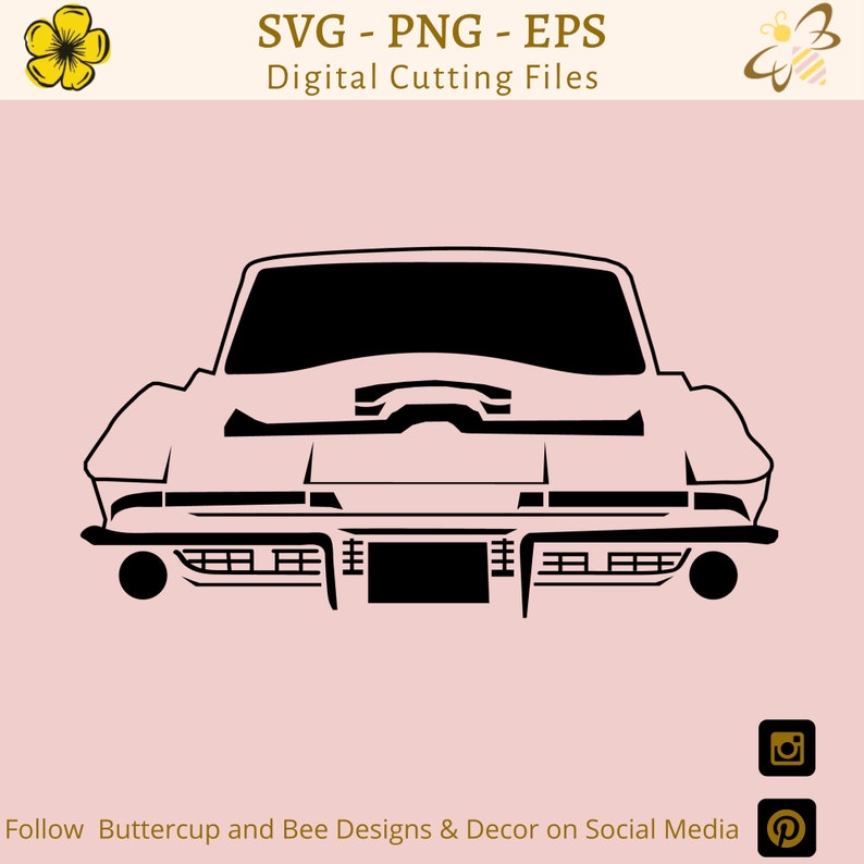 Corvette SVG Muscle Car Classic Car Cutting Files - Etsy
