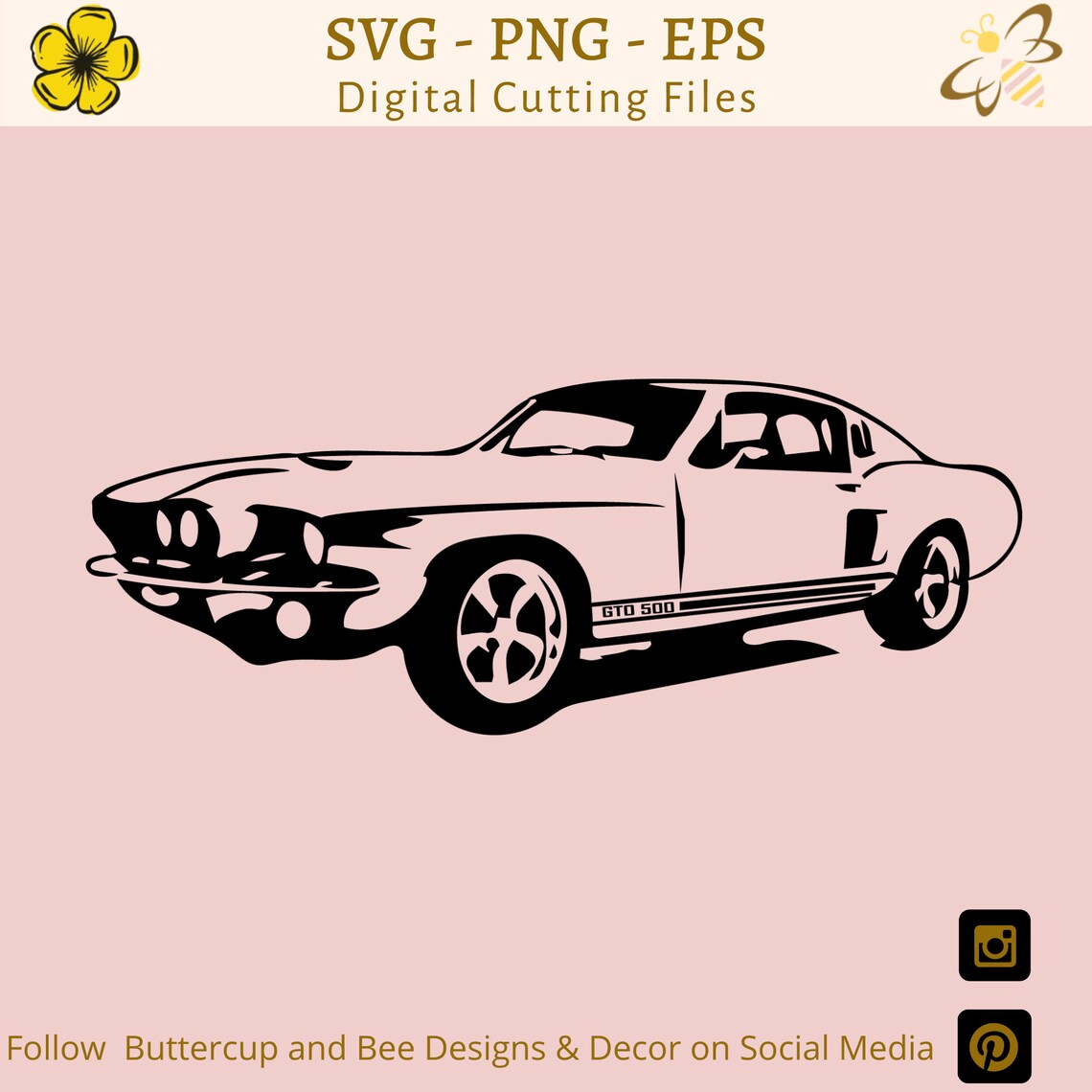 Ford Mustang SVG Shelby GT Svg Shelby Cobra SVG Muscle Car Cutting ...