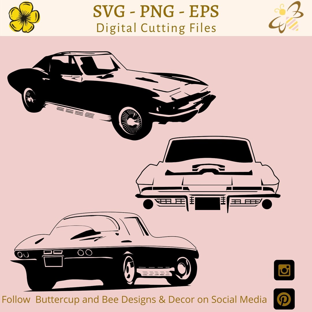 Corvette SVG Muscle Car Classic Car Cutting Files - Etsy