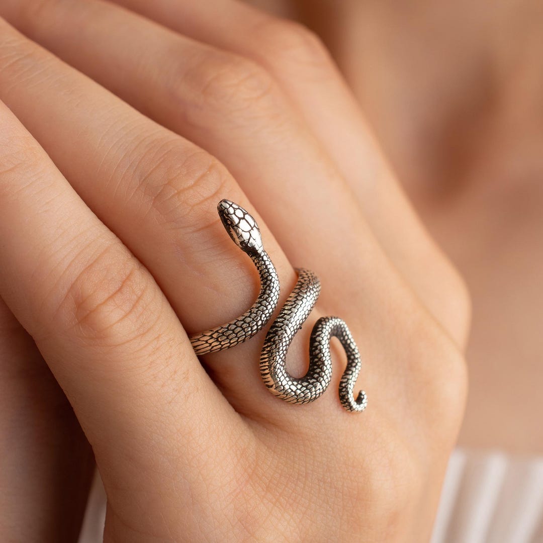 Silver Snake Ring Adjustable Snake Ring Rose Gold Snake Ring Silver ...