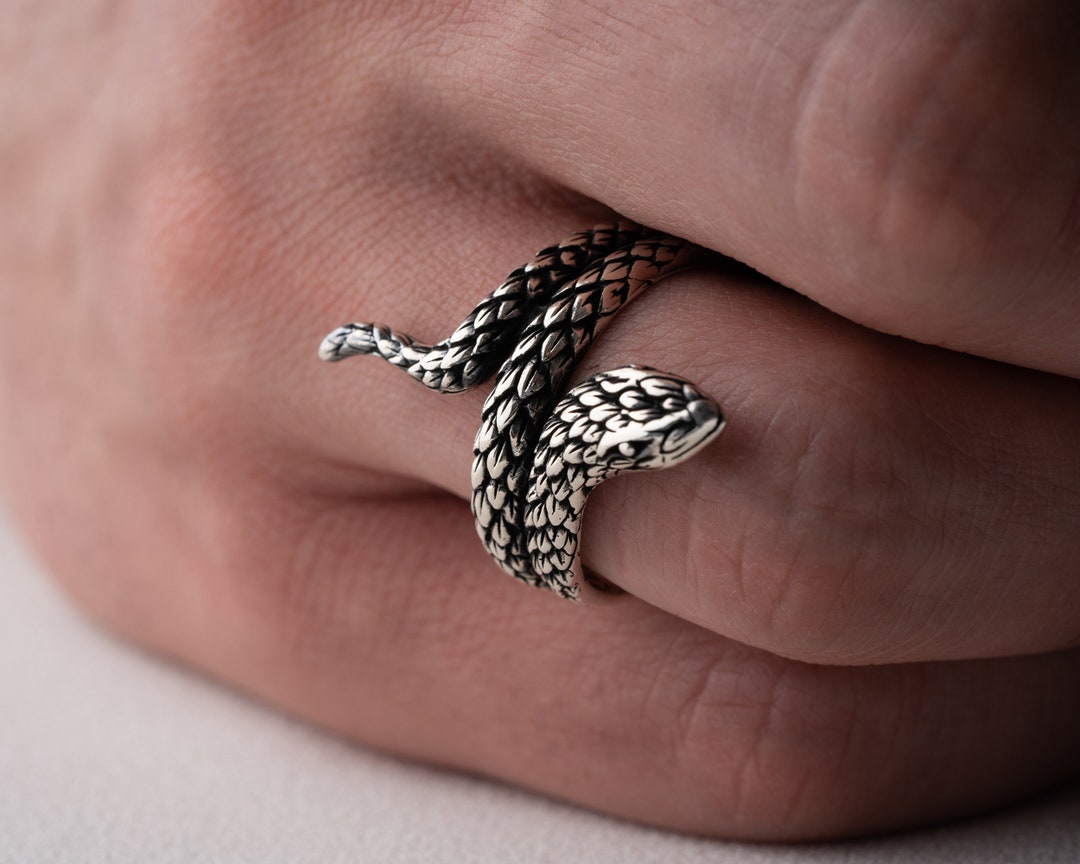 Snake Ring Silver Men Serpent Ring Snake Silver Jewelry - Etsy