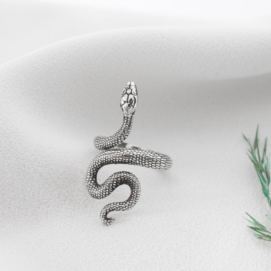 Adjustable Snake Ring Silver Rose Gold Snake Ring Adjustable Serpent ...