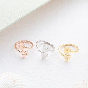 Double Name Ring Gold Adjustable Two Name Ring Couple Name Ring ...