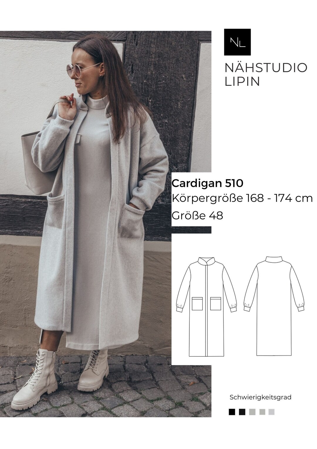 Sewing Pattern, Cardigan, 168 - 174 Cm, Size 48 Jacket, Coat - Etsy