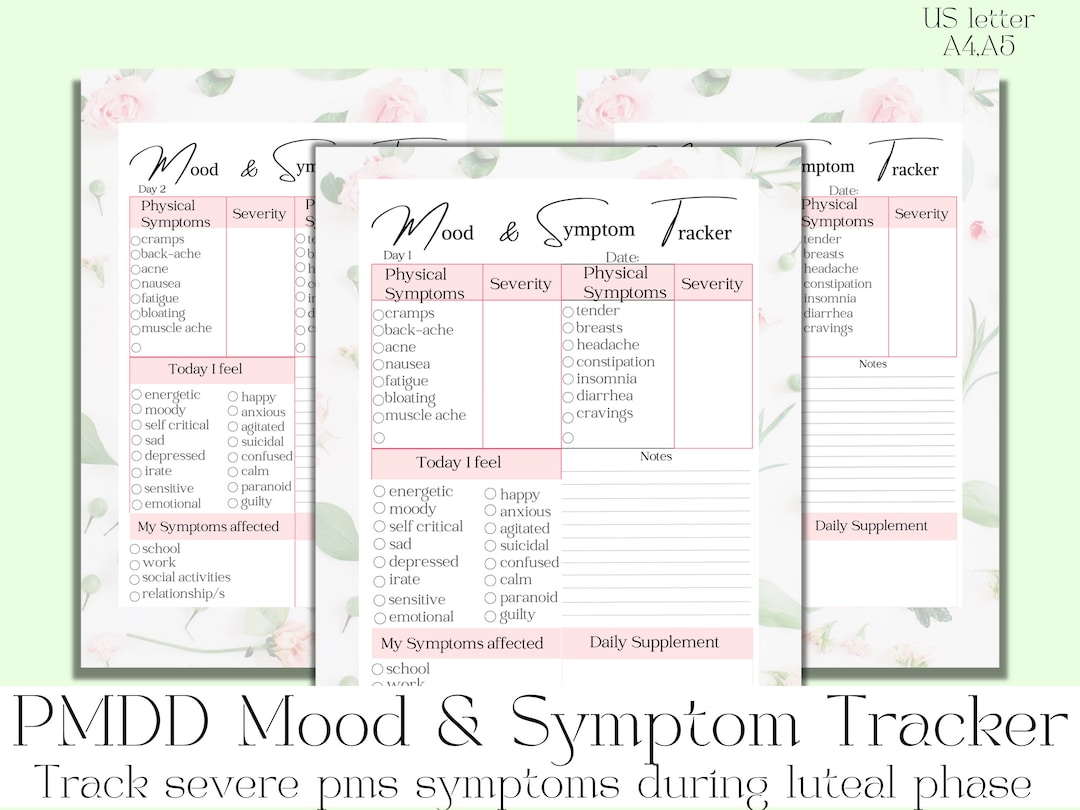 Premenstrual Dysphoric Disorder Mood & Symptom Tracker| Track Symptoms ...