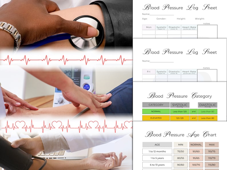 Blood Pressure Tracker, Printable Track Blood Pressure, Health Tracker ...