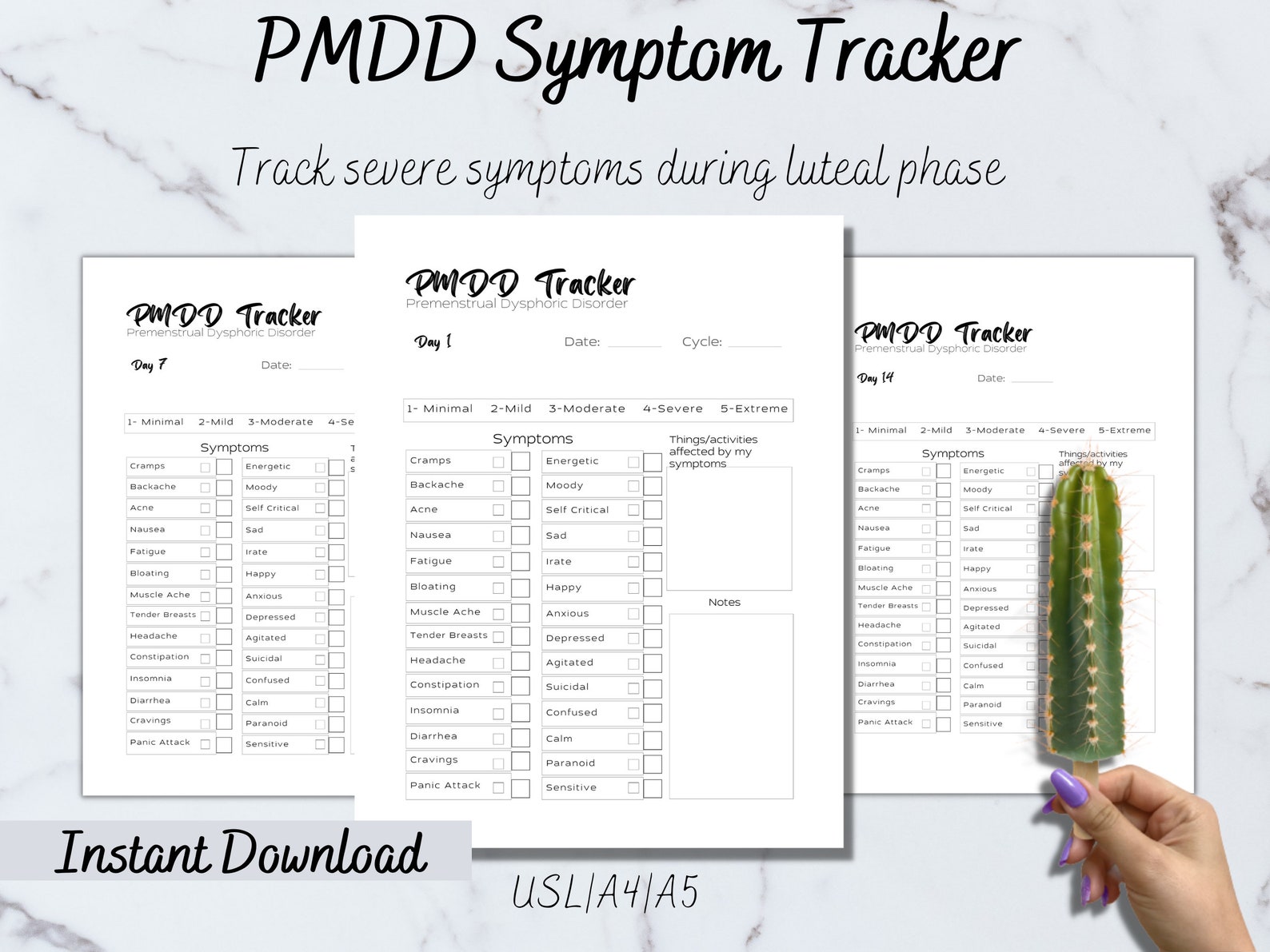 Premenstrual Dysphoric Disorder Mood & Symptom Tracker. A - Etsy