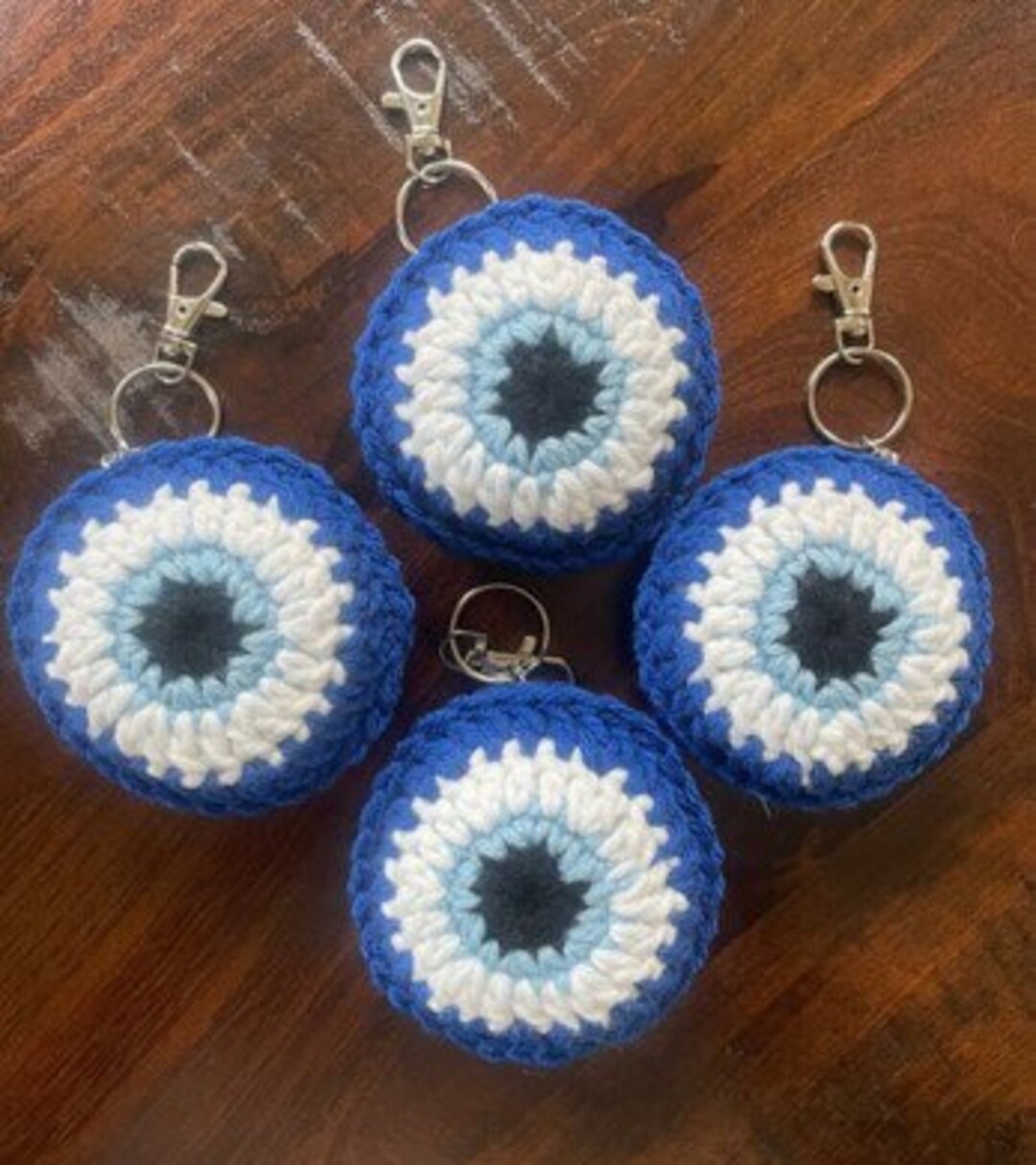 Evil Eye / Evil Eye Key Chain / Evil Eye Keyring / Bag Charm / Crochet ...