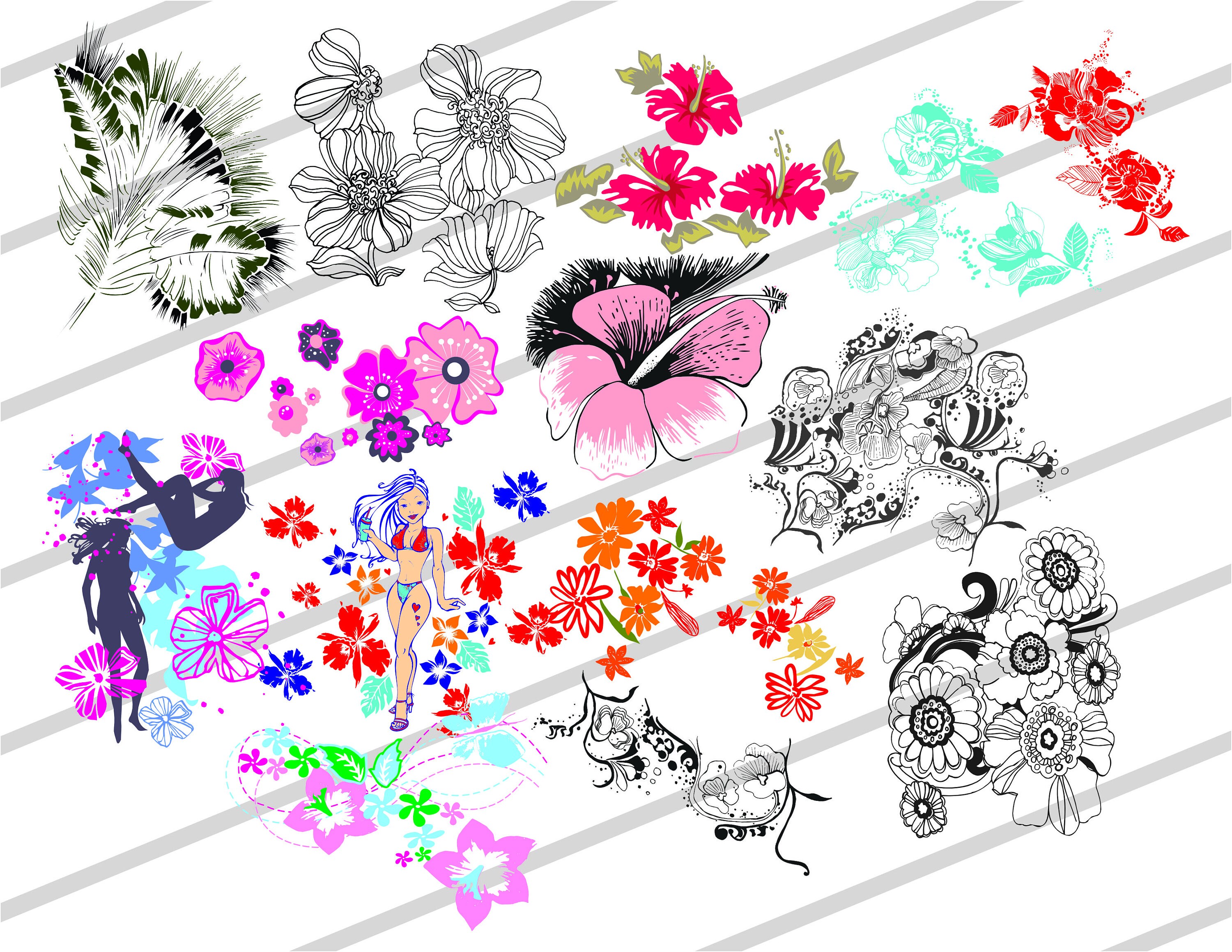 Paquete De Flores De Cayena Svg Cricut, CAYENA PNG CRICUT, Diseño De ...
