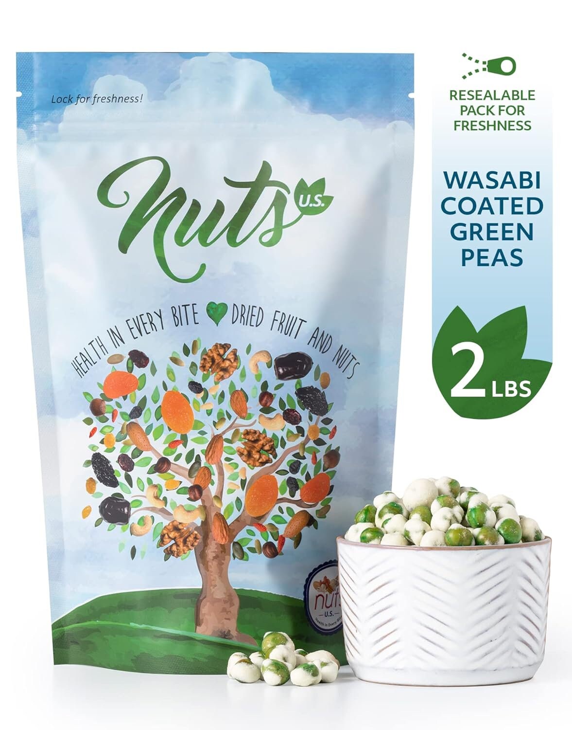 NUTS U.S. - Wasabi Coated Green Peas, Crunchy & Spicy - Etsy