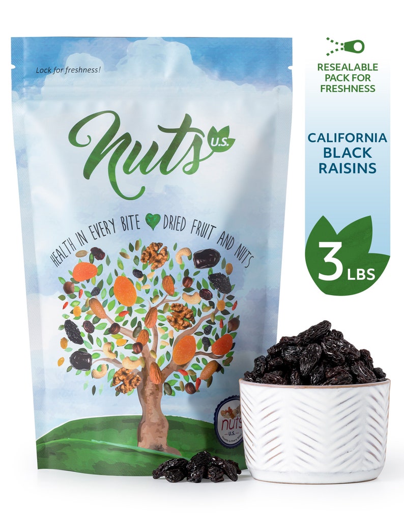 California Black Raisins, Seedless, Unsulphured, Natural - Etsy
