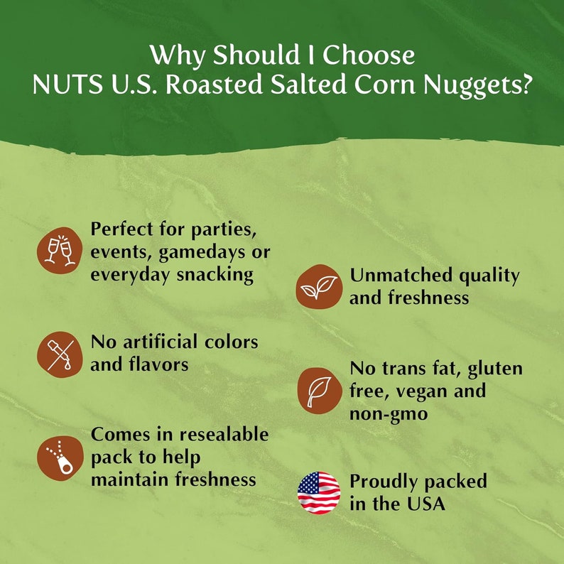 NUTS U.S. - Roasted and Salted Corn Nuggets | No Artificial Colors ...