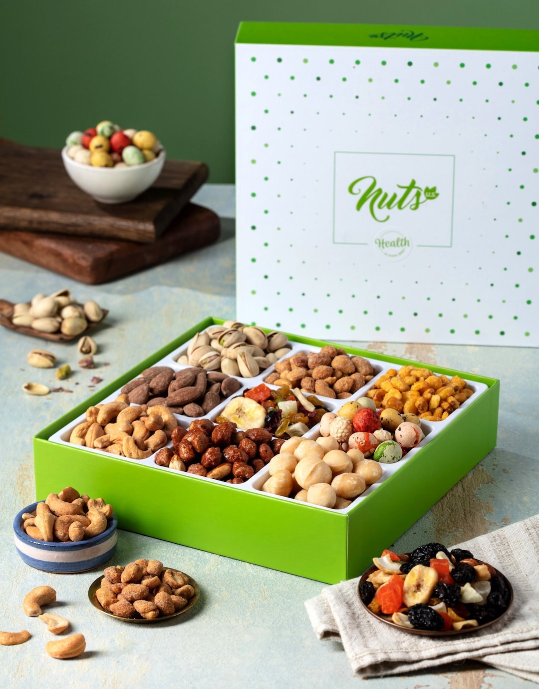 NUTS U.S. - Nuts Gift Basket | 9 Variety Fresh Assorted Nuts Gift Box ...
