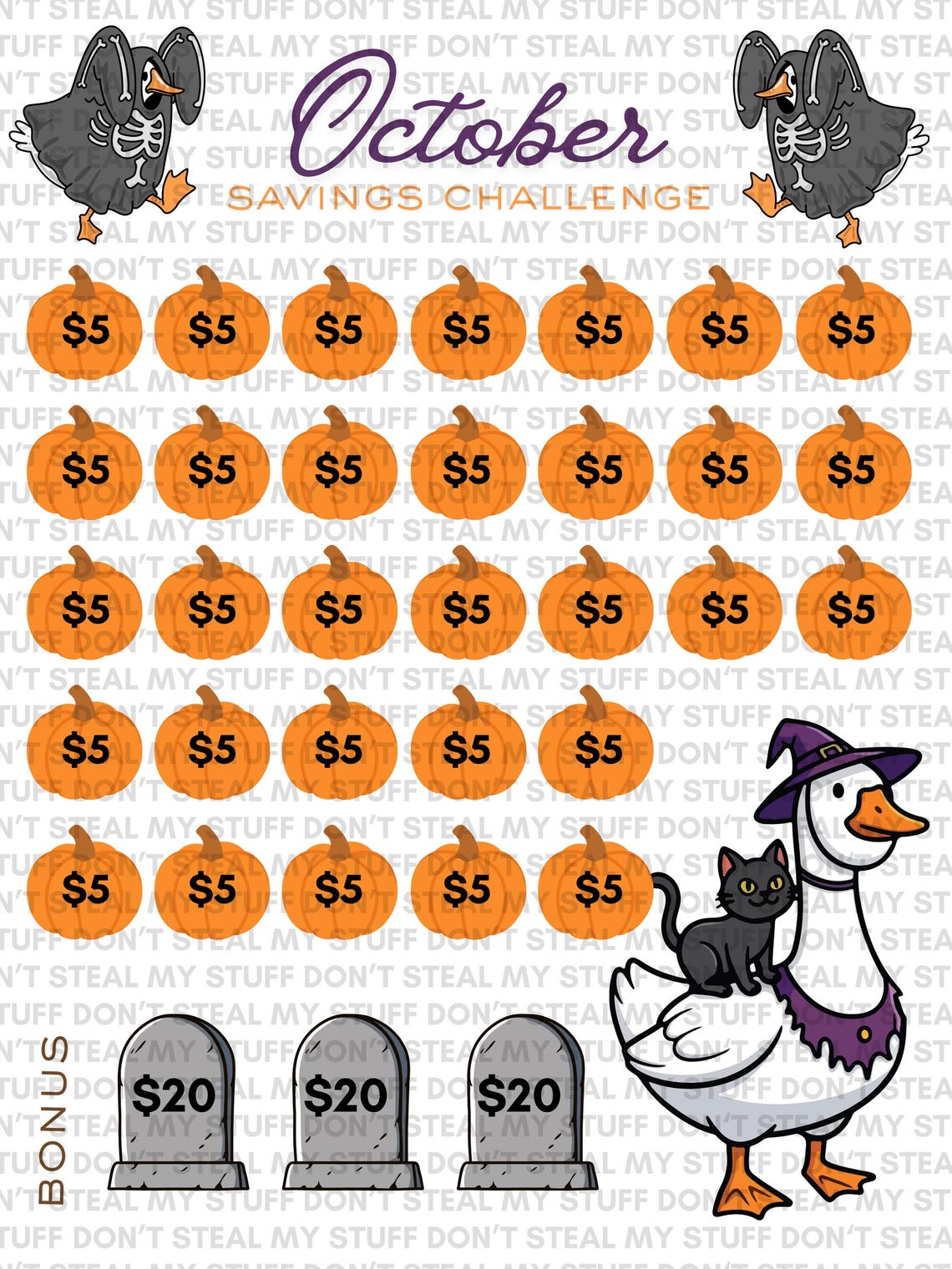 Silly Goose Savings Challenge: All Months - Etsy