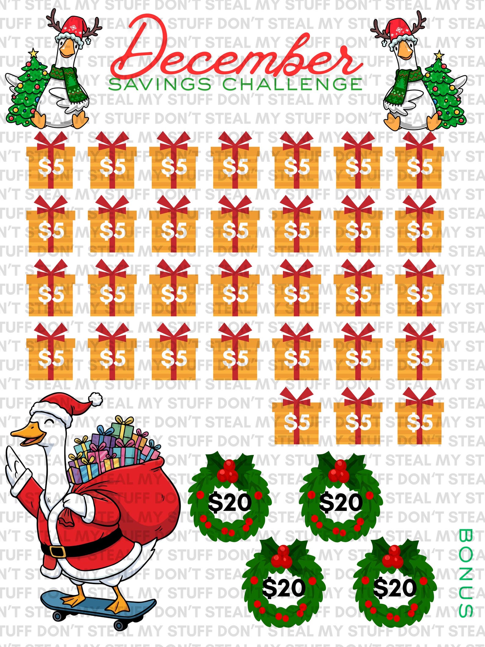 Silly Goose Savings Challenge: All Months - Etsy
