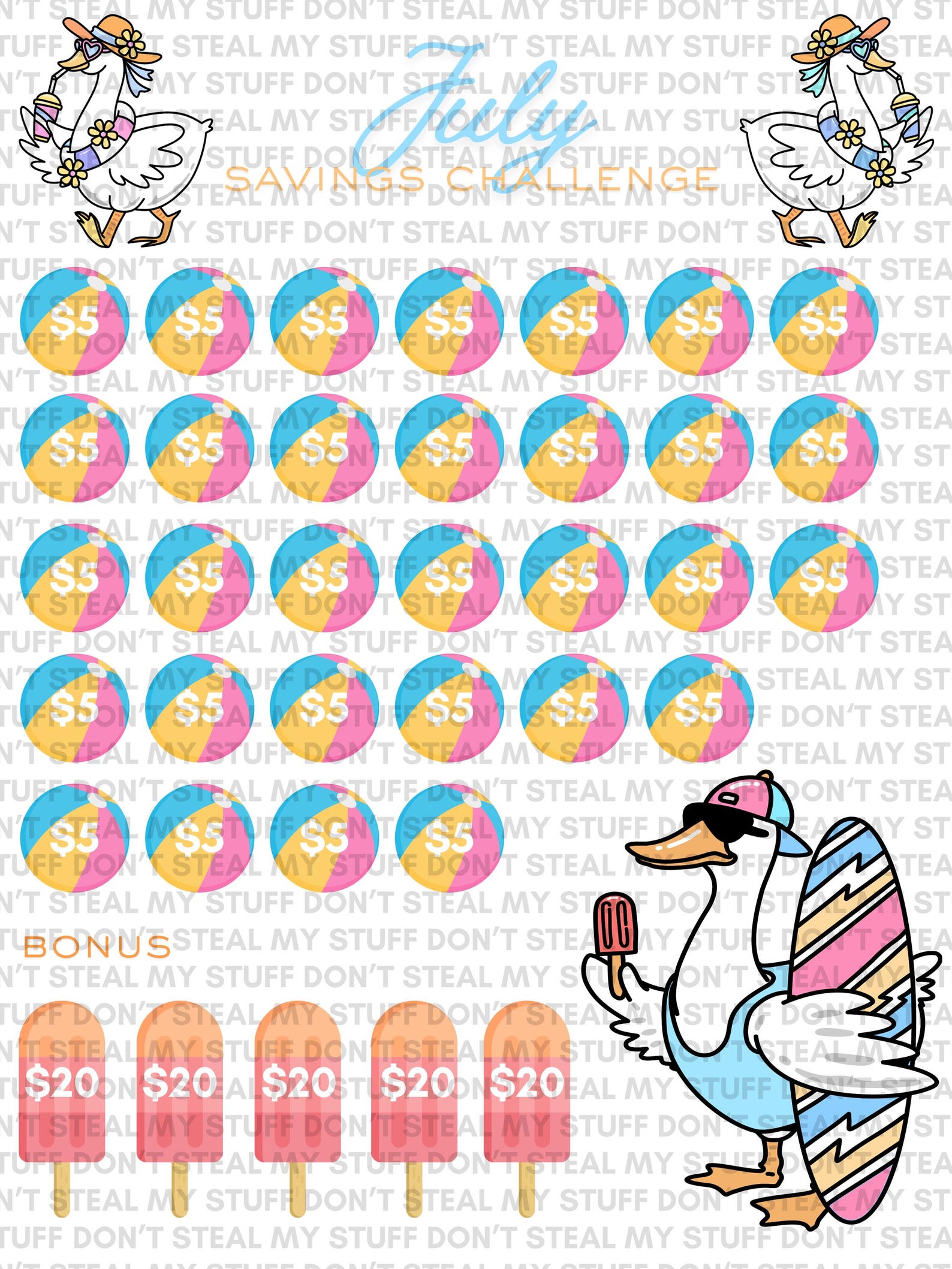 Silly Goose Savings Challenge: All Months - Etsy