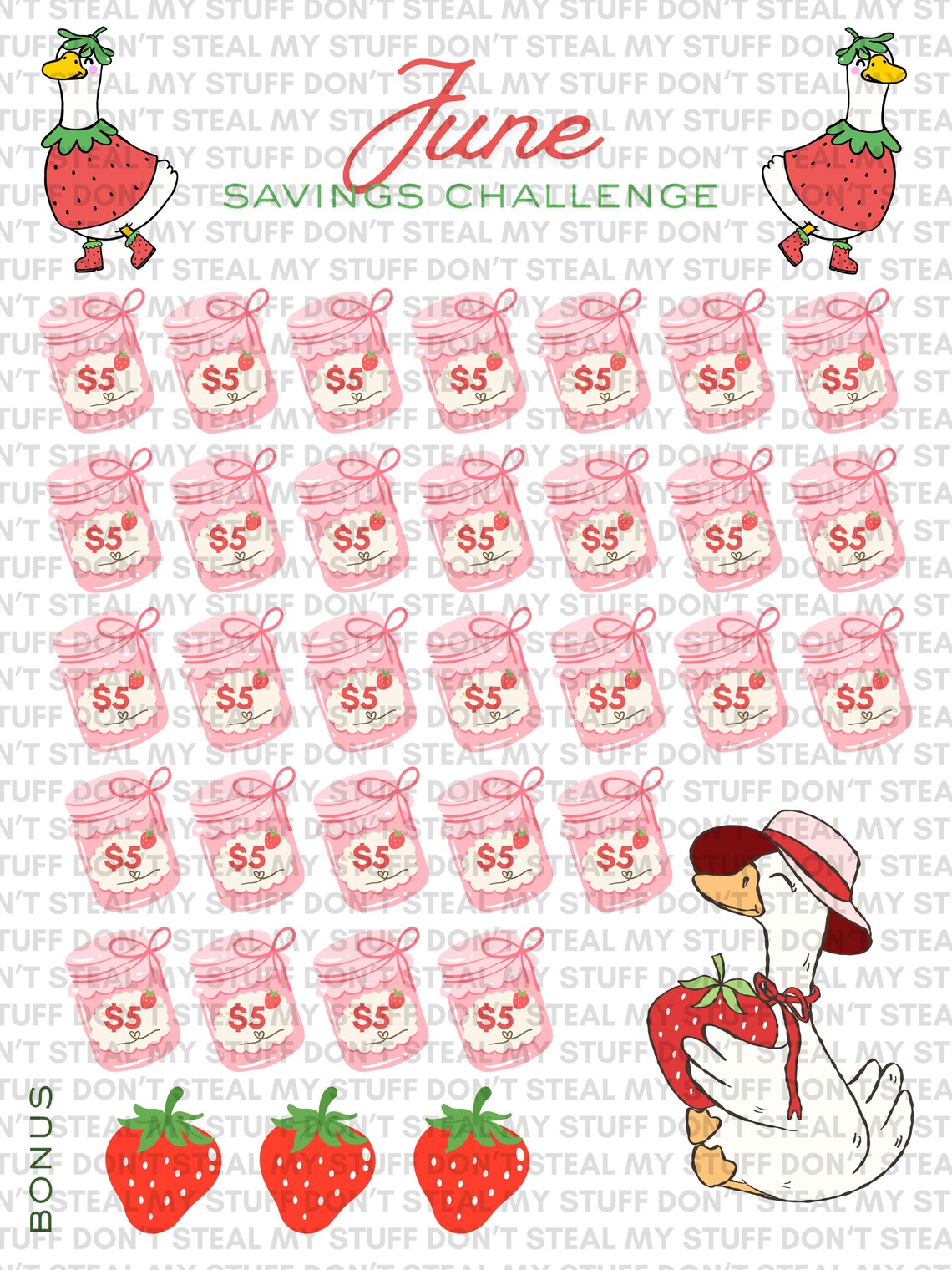 Silly Goose Savings Challenge: All Months - Etsy