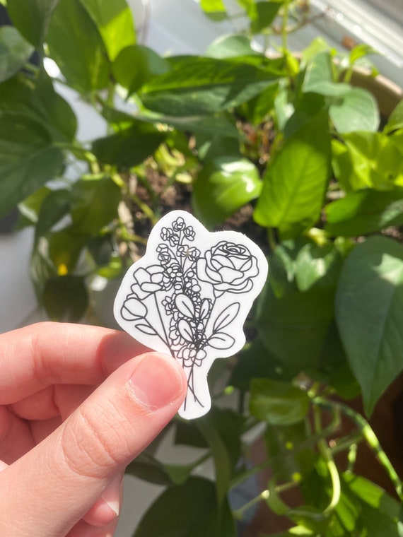 CUSTOM Birth Flower Bouquet Sticker | Etsy