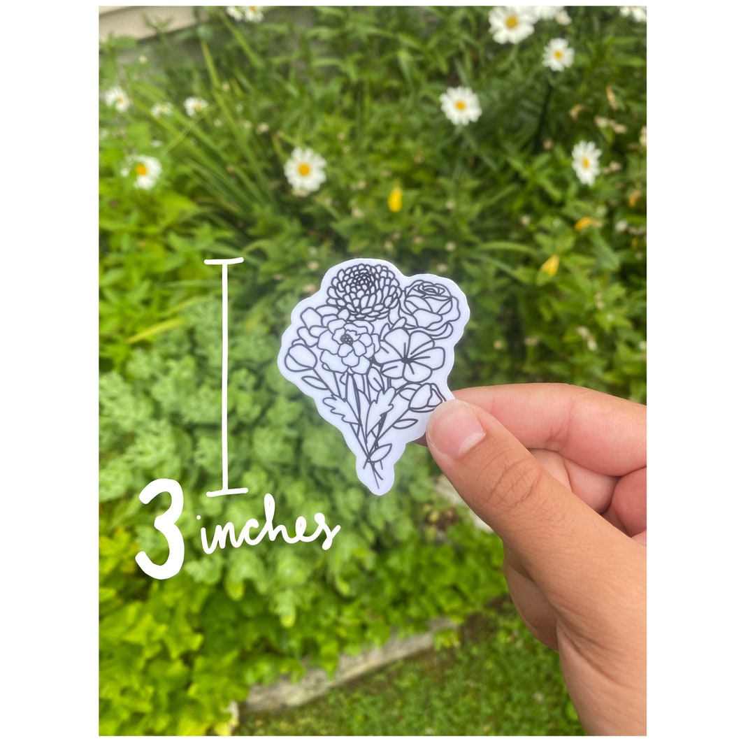 CUSTOM Birth Flower Bouquet Sticker - Etsy