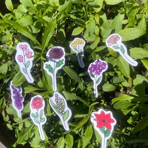 Birth Flower Sticker, Waterproof and Durable, Birth Month Stickers - Etsy