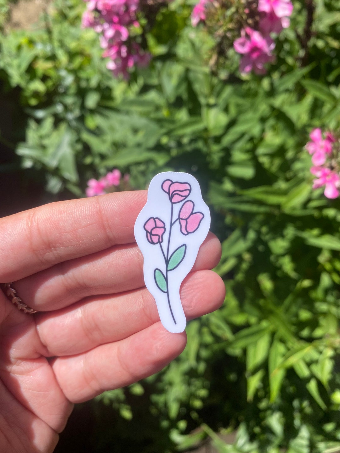 Sweet Pea Sticker, April Birth Flower Vinyl Sticker, Durable and Water ...