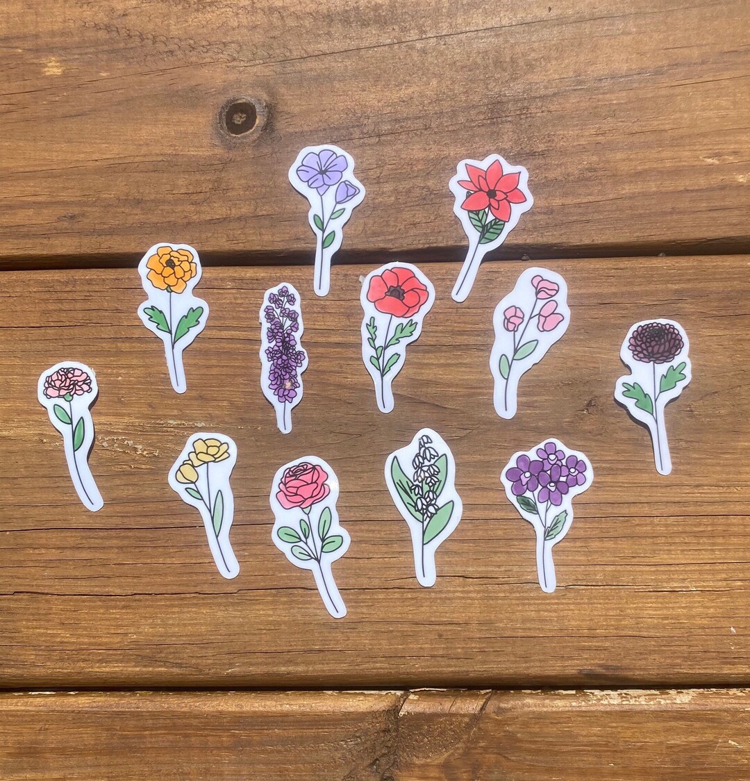 Birth Flower Sticker, Waterproof and Durable, Birth Month Stickers - Etsy