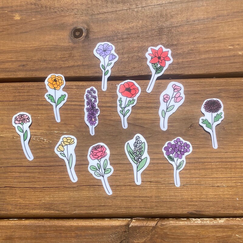 Flower Stickers - Etsy