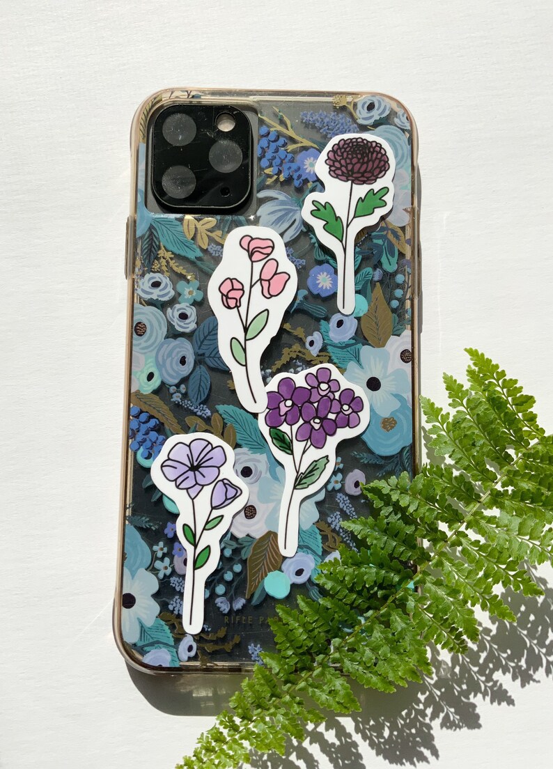 Birth Flower Sticker Waterproof and Durable Birth Month - Etsy
