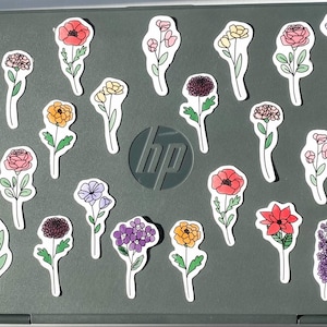 Birth Flower Sticker, Waterproof and Durable, Birth Month Stickers - Etsy