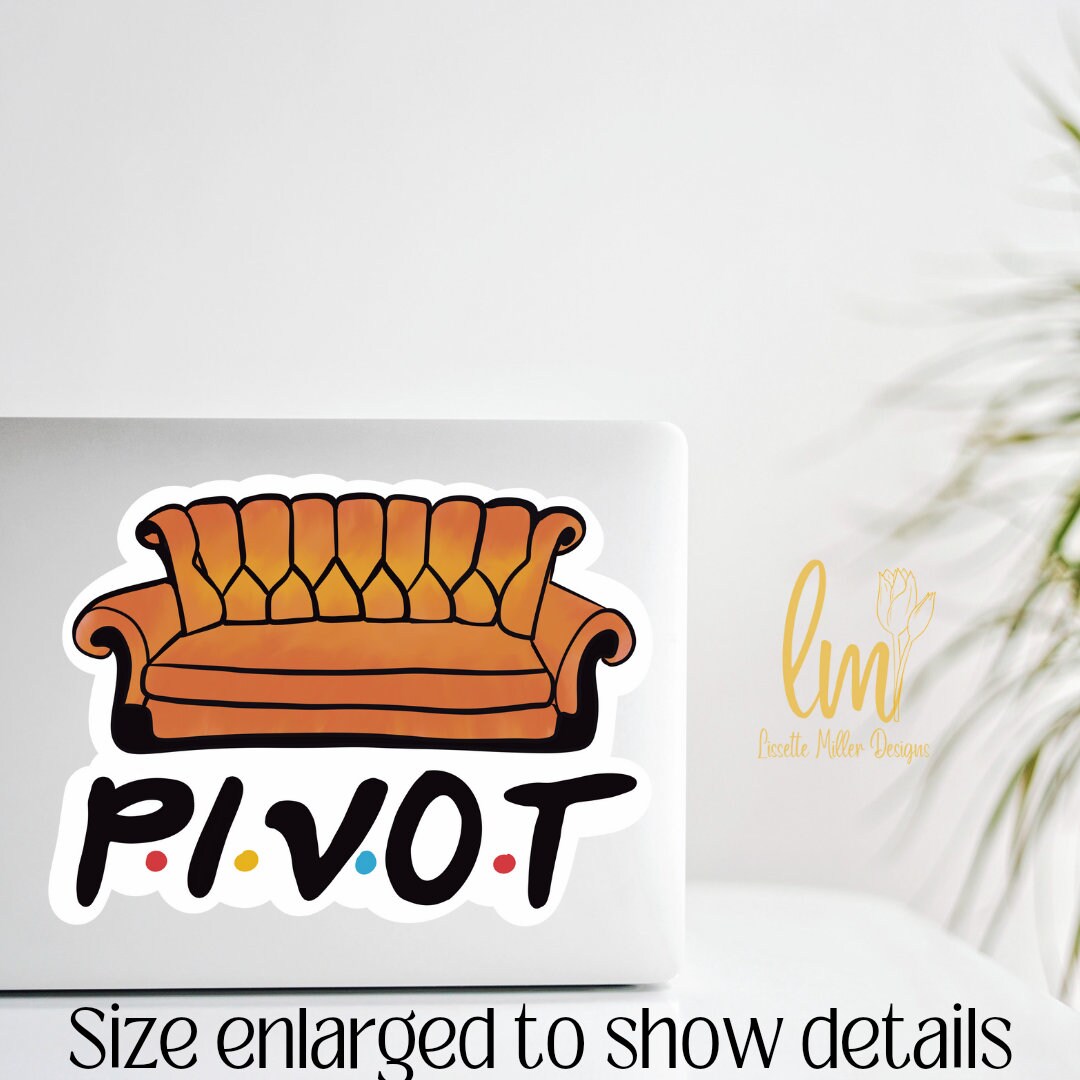 PIVOT! Friends Central Perk Couch Water-proof Laptop Decal, Hydro Flask ...
