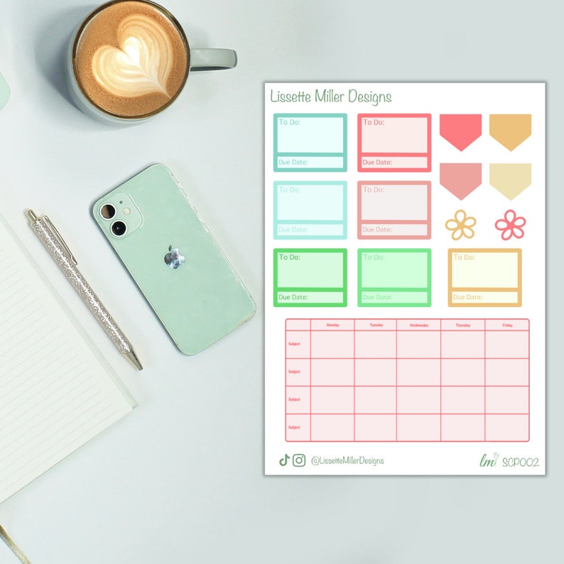 School Planner & Hydration Stickers Set: Stay Organized and Hydrated ...