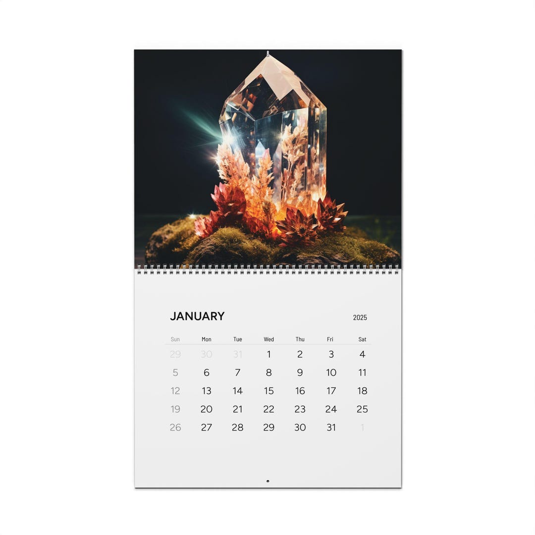 Crystal Themed Wall Calendar 2025 Hanging Monthly Planner Yearly ...