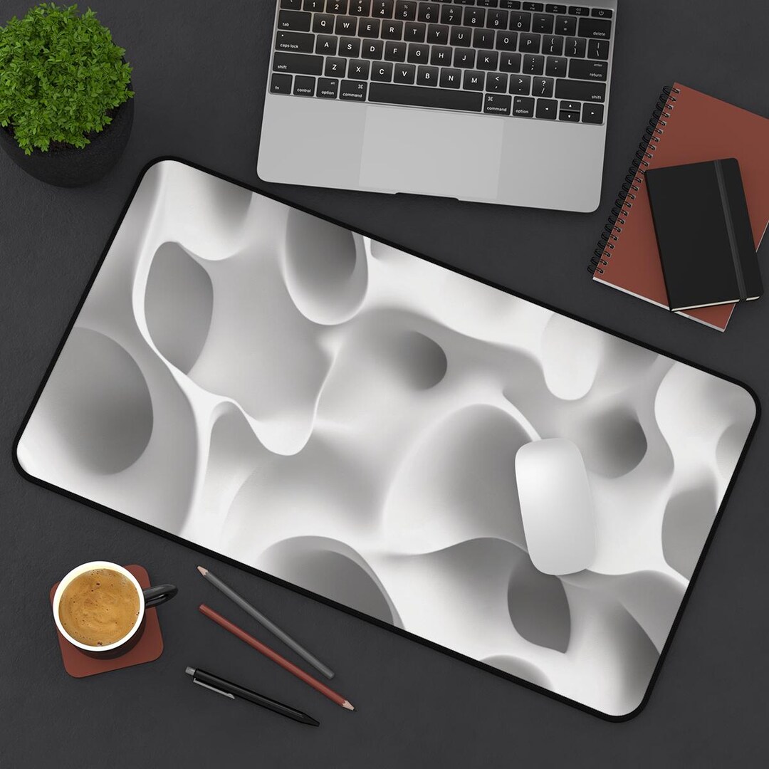 Large Surface Area Mousepad Precise Cursor Control White Modern Décor ...