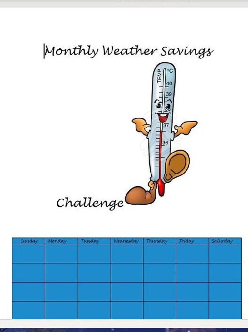 Monthly Weather Savings Challenge - Etsy
