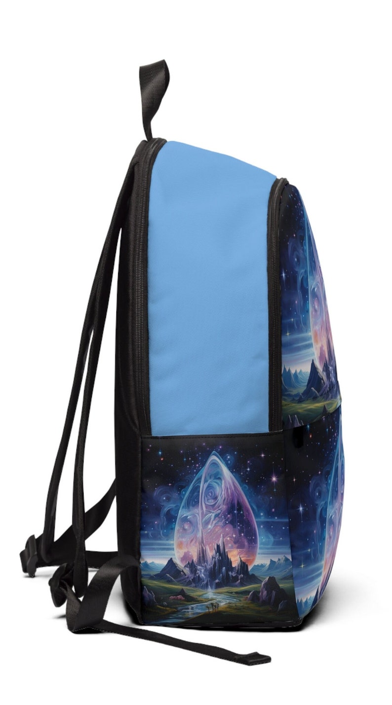 Crystal Tower Themed Fabric Backpack Trendy Gift for Crystal Lover Back ...