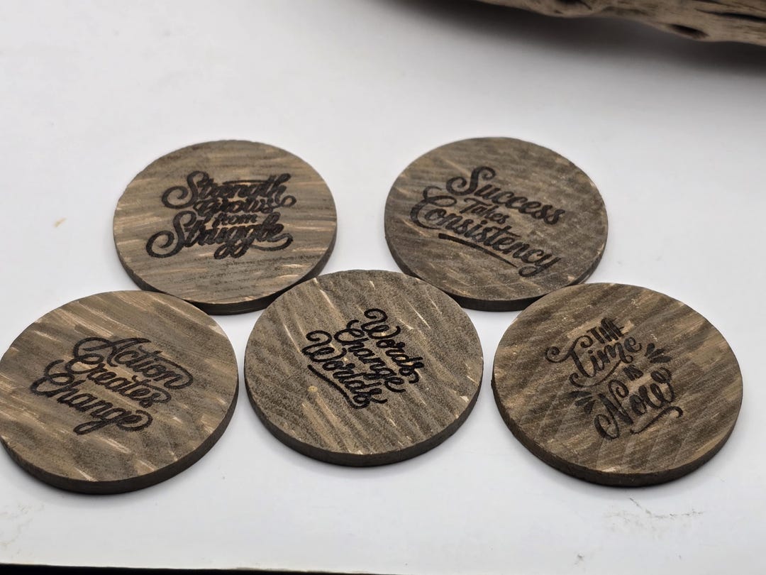 Emberwood Affirmation Coin™ – Laser Engraved Wooden Mindset Token ...
