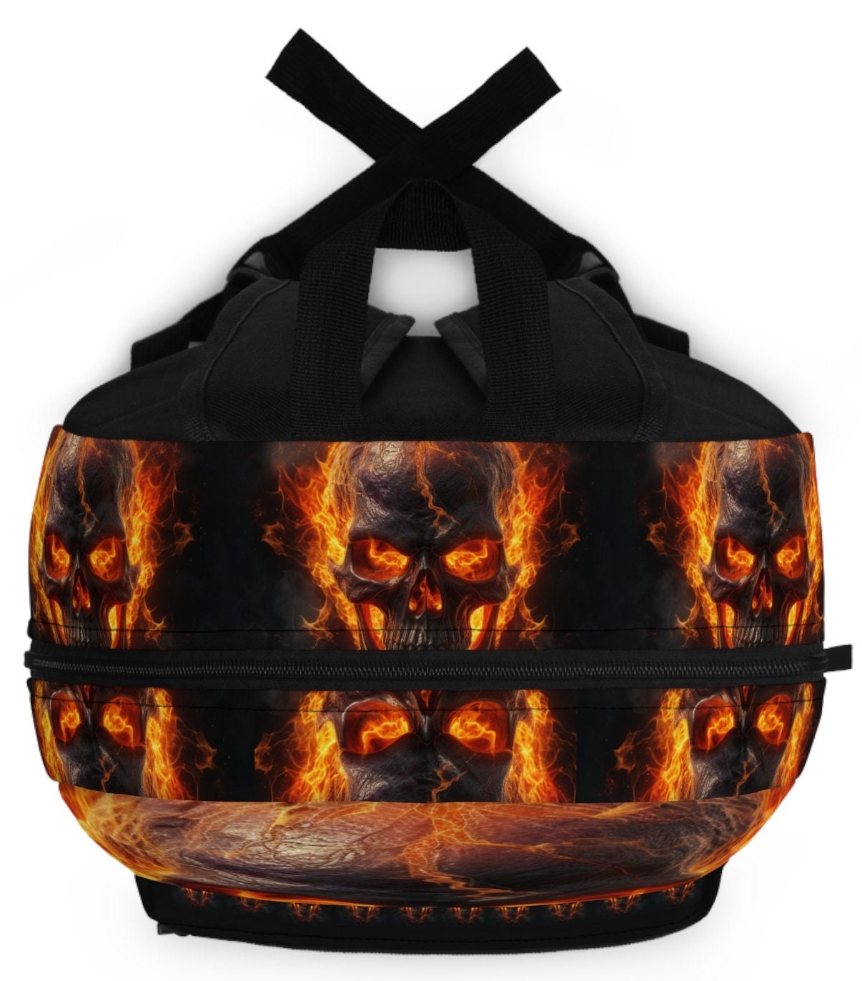 Custom Backpack Flaming Skull Horror Halloween Design Back to School ...