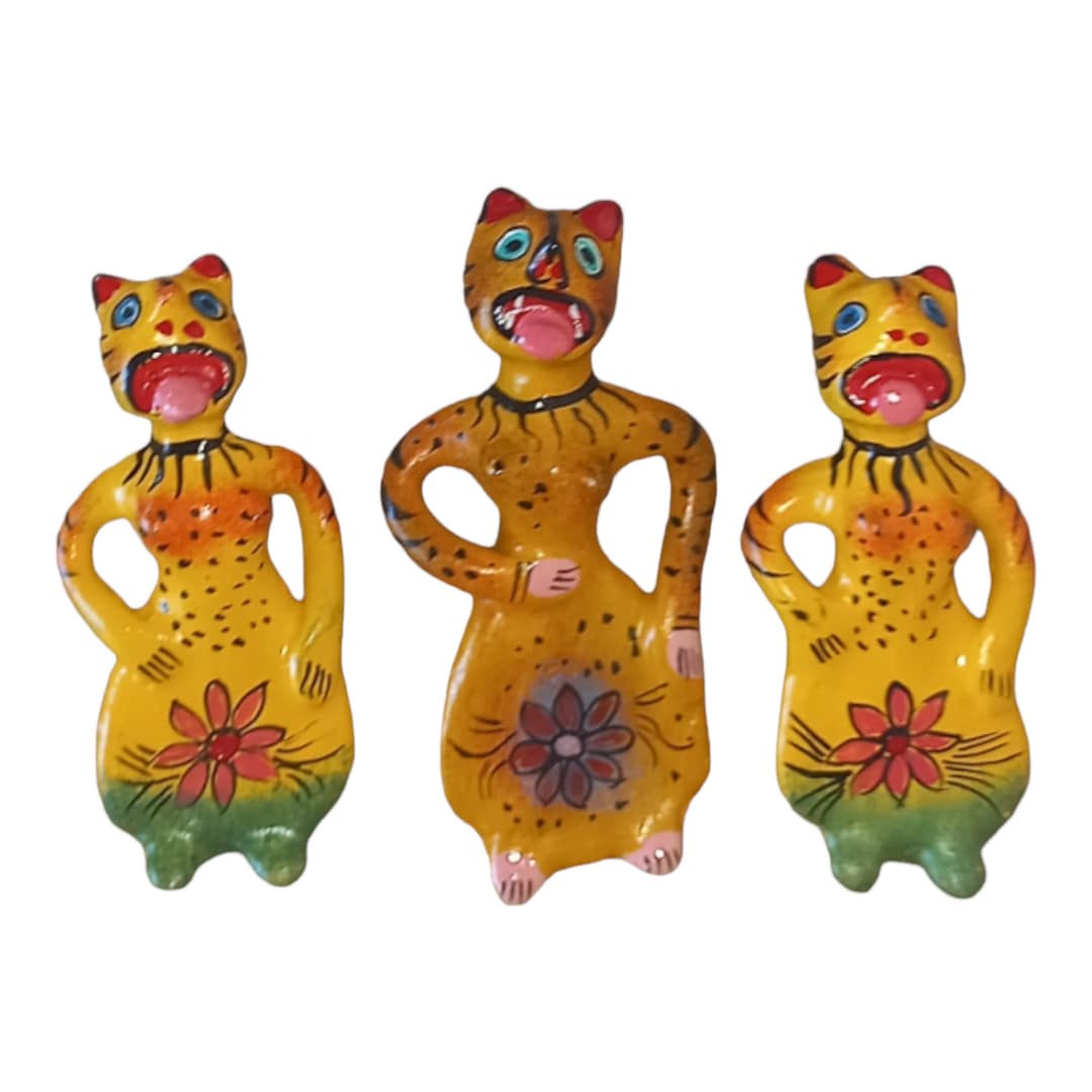 Clay Figures. Set of 3 Clay Figures. Tigritas. Mexican Popular - Etsy