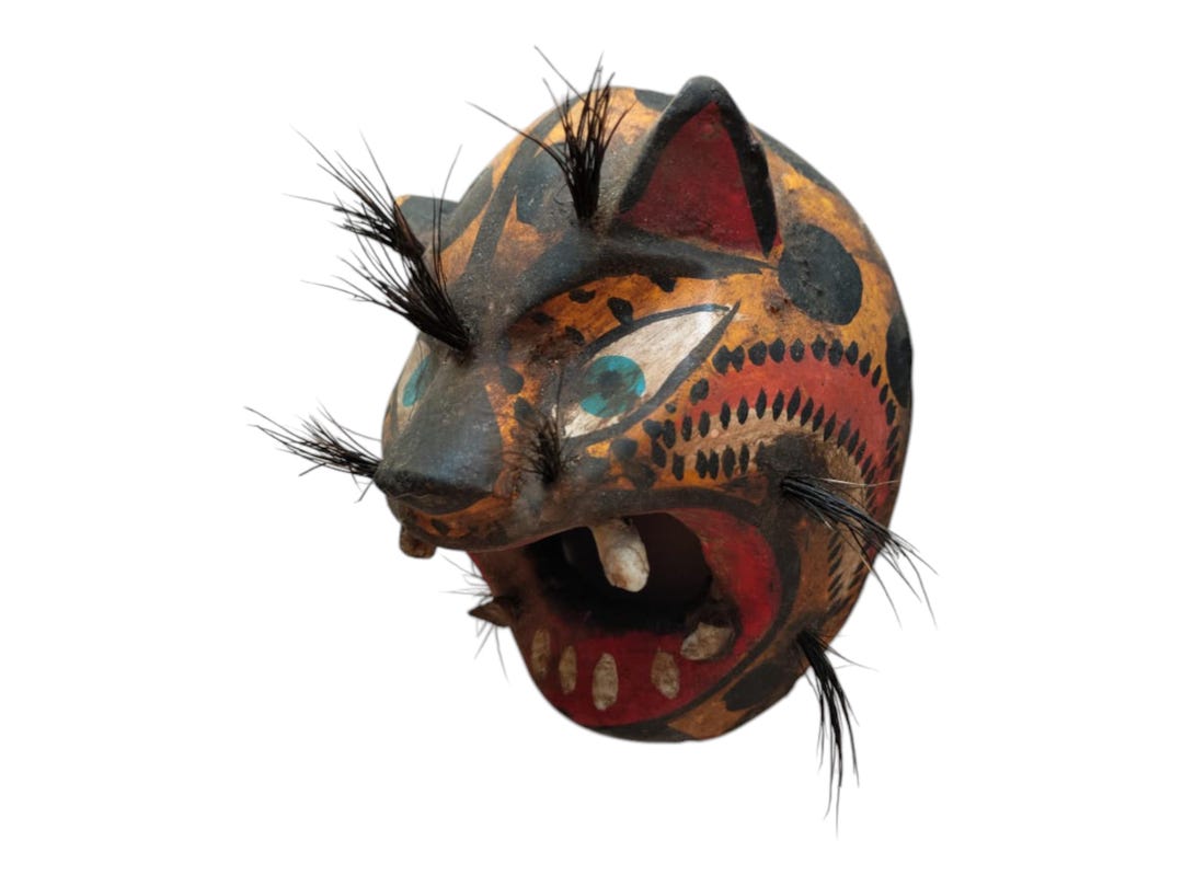 Small Tiger Mask. Mexican Wooden Mask. Wall Decor. Home Decor. Mexican ...